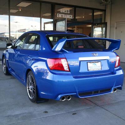 适用2009-2014款斯巴鲁WRX STI尾翼改装WRX专用烤漆定风翼跑车翼