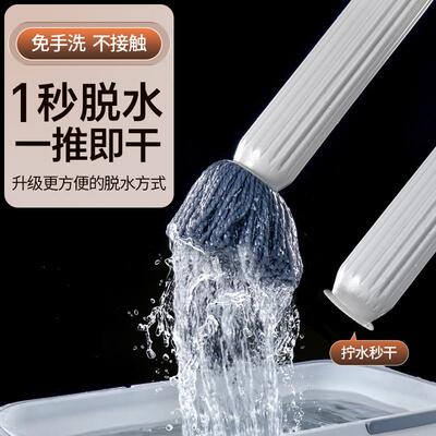 2025新款免手洗自拧水拖把家用一拖净干湿两用拖地神器强吸水墩布