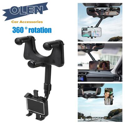 360° Car Rearview Mirror Mount Phone Holder Universal Vehic
