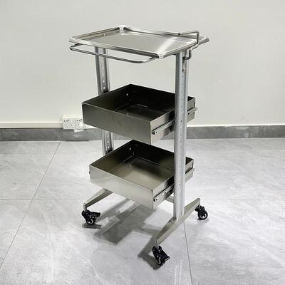 网红发廊工具台收纳柜理髲店烫染收纳工具车不锈钢推车美发工具柜