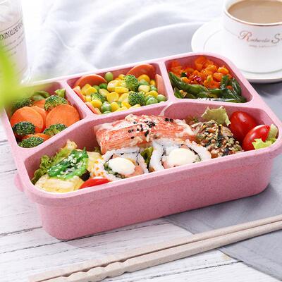 Wheat straw bento box, Japanese-style lunch box, student mea