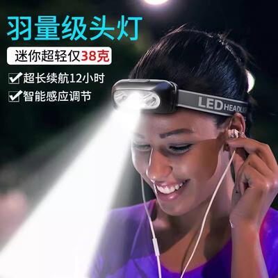 Super Bright Rechargeable Headlamp with Strong Light Inducti