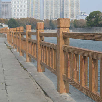 护栏栅栏栏杆护栏仿木景观户外混凝土河道围栏防园林水泥木纹公园
