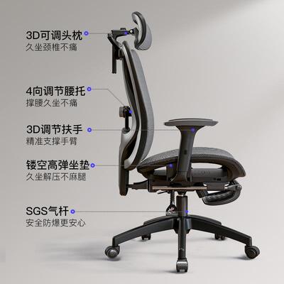 人可体工学椅子办公腰电脑椅久坐舒椅适常规护靠背电竞卧室椅子躺