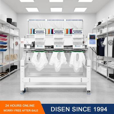 DISEN全自动三头12针电脑绣花机computerized embroidery machine
