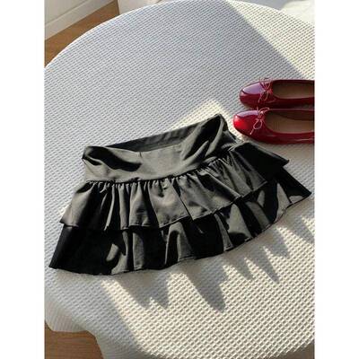Z 61652 Ballet style tulle ruffled skirt 芭蕾风麂皮绒蛋糕裙