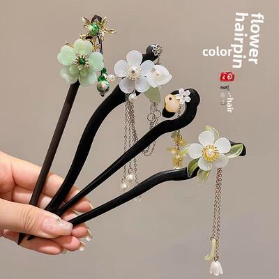.Chinese Hanfu Hair Accessories Hairpins For Women Flower Pe