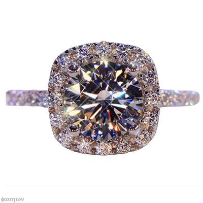 Moissanite Engagement Ring Carat Round Brilliant Diamond Squ