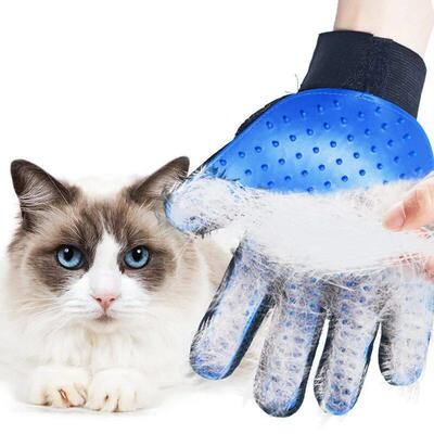 Pet Hair Remover Gloves Cat Dog Massage Bathing Cleaning Gro