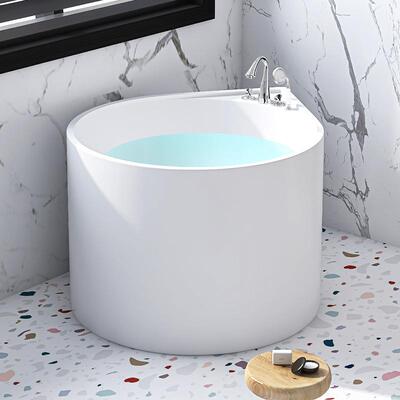 圆形浴缸小户型日式minibathtub0.911.1米亚克力一体浴池