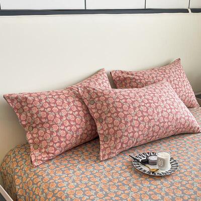 枕套枕头双MSW套一对装夏季层纱加磨毛现约代简绗枕芯工缝厂直销