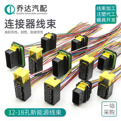 1-1703639-1 12-18孔新能源防水线束插头1563878端子1-1564407-1