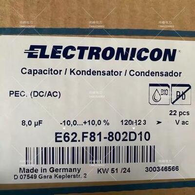 E62.F81-802D10 德国electronicon滤波电容 8uf 1200VDC 原装现货