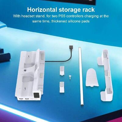 Dual Controller Charging Rack Anti-Slip Headphone Storage