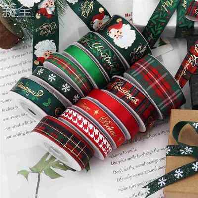 Christmas Ribbons for Craft Holiday Printed Grosgrain Ribbon