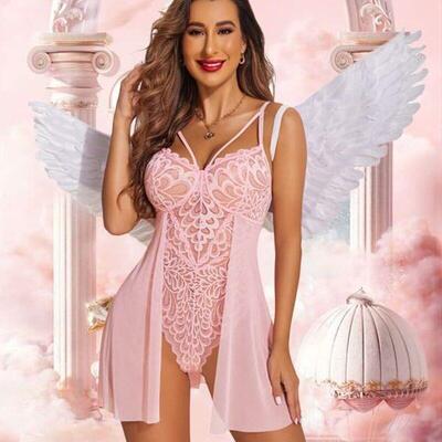 Sexy lingerie, women's suspender, transparent nightgown