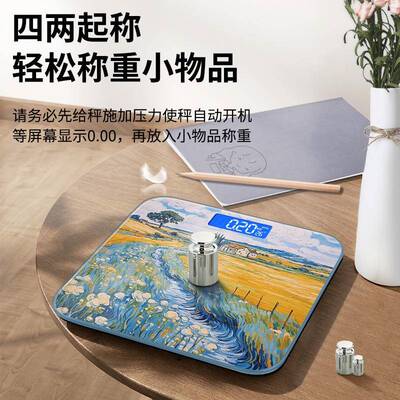 体跨境新体功款油画风格人体脂秤智能电lot-2011子家用健康重秤多