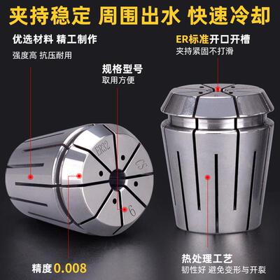 出水筒夹通水夹头erc16er20er25er32er40高精度内冷端面出水CJH