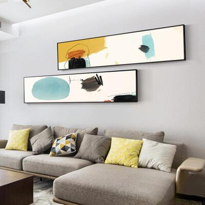 抽象挂色彩床头装房饰画归宿水墨横客厅画幅时尚间壁画现代简约墙