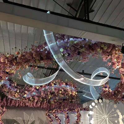 婚庆阳光由曲布套线波浪自IBF弧形板螺旋百变弹力布婚礼道具吊顶