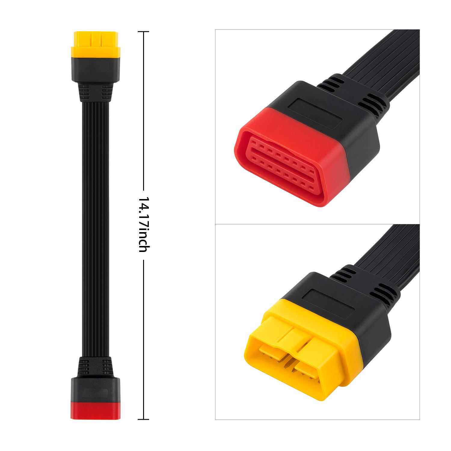 汽车检测公仪OBD2延长线车载电脑X4OBD公转31加长转线转插换头对