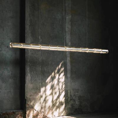 意大利LuceOrizzontale设计师款高端吧台玻璃长条桌岛台饭厅吊灯