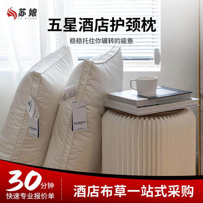 【透气高弹】五星级酒店羽绒枕成人颈椎羽毛枕头纯白Best Western
