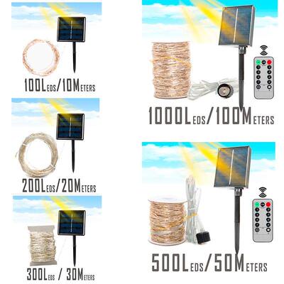 Outdoor 100M 1000LED Solar Power LED String Lights Fairy Lig