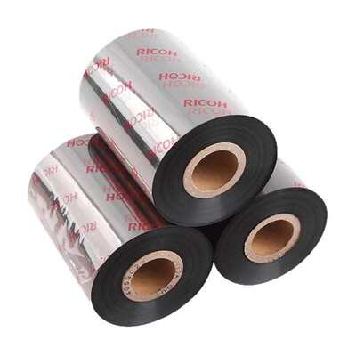 理光B110CR全树脂碳带耐高温耐刮擦PET透明亚银标签纸打印机色带