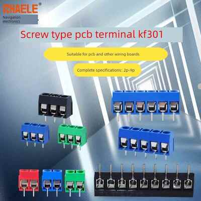 连接器Kf301-2P/3P/4P/5P/6P/7P/8P/9P螺钉式Pcb端子排间距5mm
