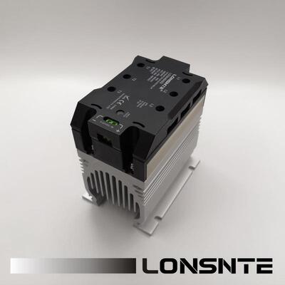 LG3A4825D蓝石LONSNTE三相固态继电器25A交流380VAC散热器一体SSR