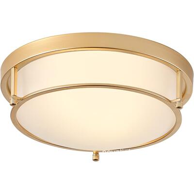 美式复古E26灯头顶吸灯跨卧室51242走廊爆玄关餐厅铁艺玻璃灯境电