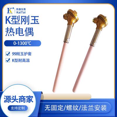 K型热电偶WRN-122 WRN-132 刚玉管陶瓷管热电偶 1300度 高铝刚玉
