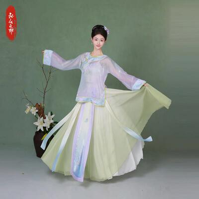 暮棠序礼物仪之邦清汉服舞蹈演出服飘逸新中式日常可穿舞蹈服演出