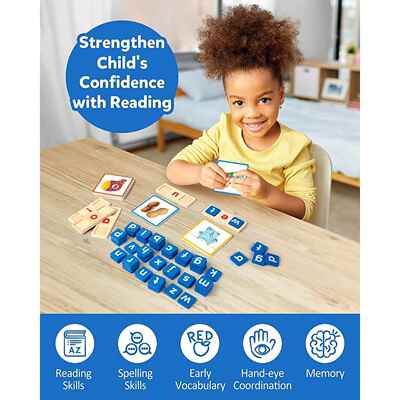 Wooden Reading Letters Spelling Games sightword blocks英文拼