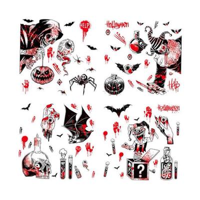 Halloween decoration skull window sticker static sticker万圣