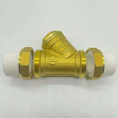 型PPR过滤器Y黄铜双活自接玉环顺泉来水管6分管道暖热球阀DN2供0