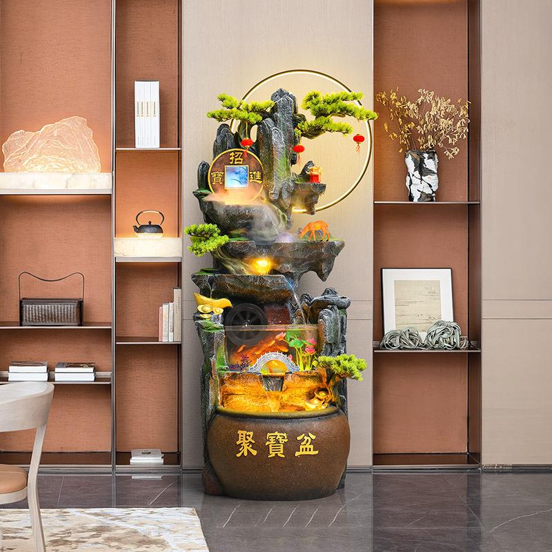假山流水喷泉加湿器风水轮家居鱼缸客厅阳台造景开业乔迁装饰摆件