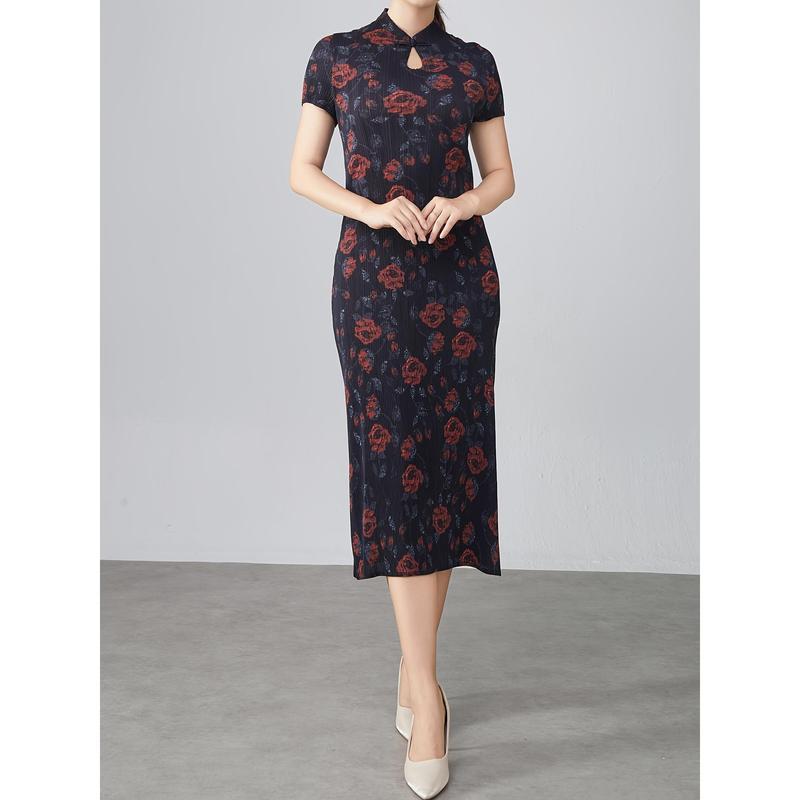 K 72729 New Chinese Rose Cheongsam 新中式玫瑰旗袍