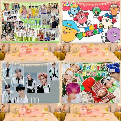 NCTDREAM挂布李马克黄仁俊背景布宿舍卧室床头装饰出租屋墙布