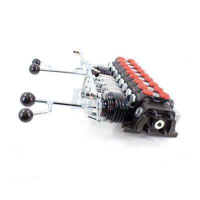液压多路换向阀DCV60-PG2 60L 8片手动操纵杆阀 G1/2接口 OEM