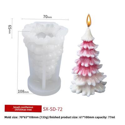 3D Christmas Tree Candle Silicone Mold DIY Christmas Candle