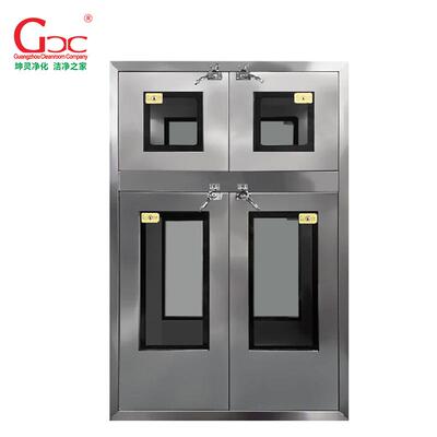 坤灵双层双开门传递窗厂家直供实验室医院洁净304不锈钢传送窗