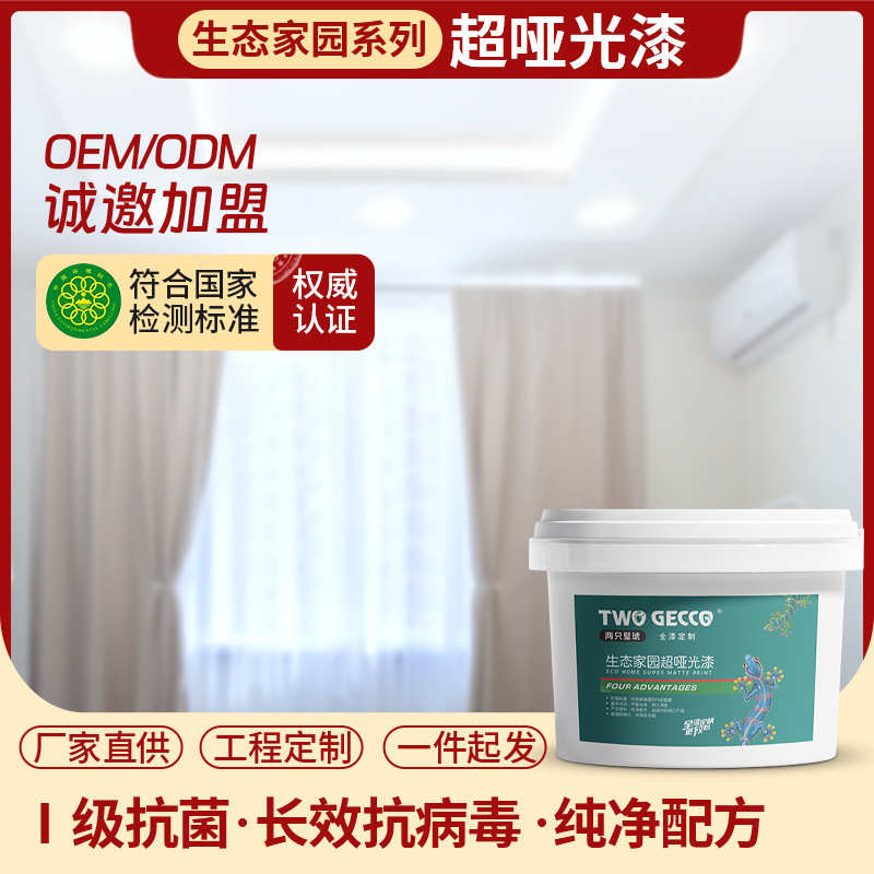 生态家园超哑光漆抗碱防霉内墙乳胶漆防水墙面漆白色家用水性涂料