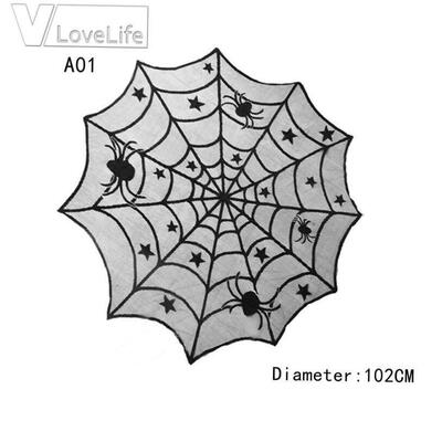 Round Table Cloth Halloween Party Decoration Lace Backdrop