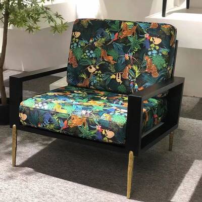 网红客厅民SIT宿小户型单沙发复古创意懒人椅木中古诧风寂人实休