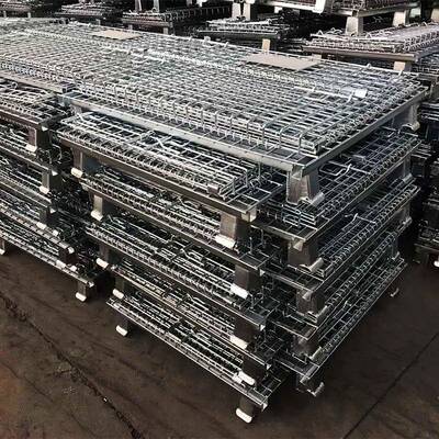 B系列1000*800*840mm铁丝笼重型可移动货架铁筐加轮折叠式仓储笼