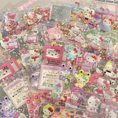 5张Hello Kitty Rilakkuma卡通模切贴纸可爱