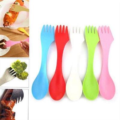 Multifunction Triadic Stainless Steel Plastic Fork Spoon