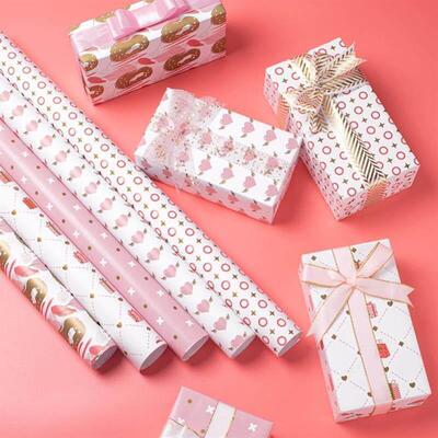 valentine gift wrapper love wrapping paper pink 礼物包装纸